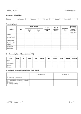 Village Profile data collection format | PDF