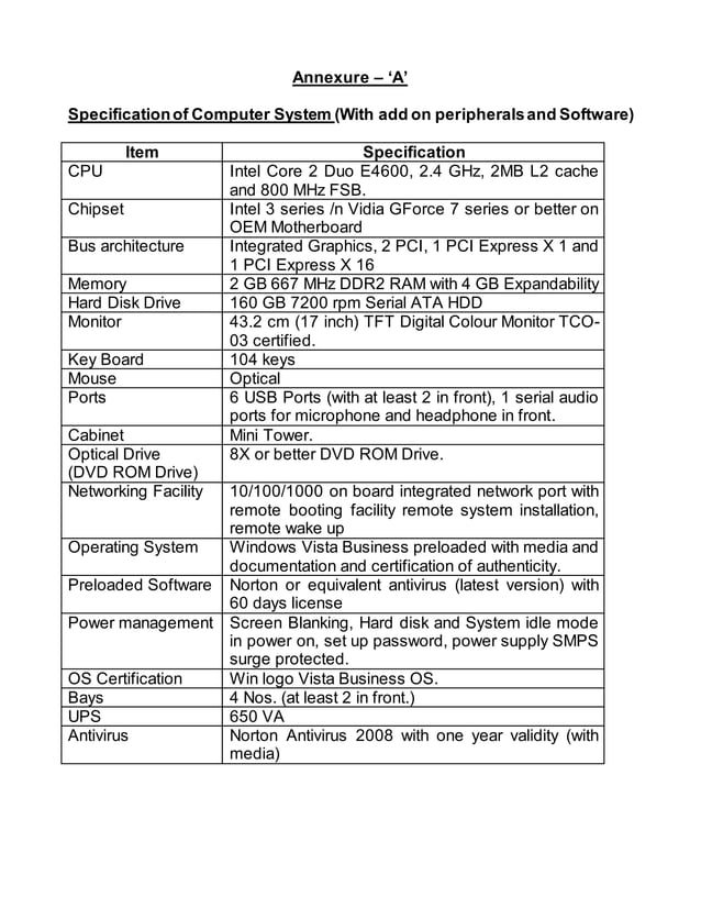 Annexure a | DOC | Operating Systems | Computer Software and Applications