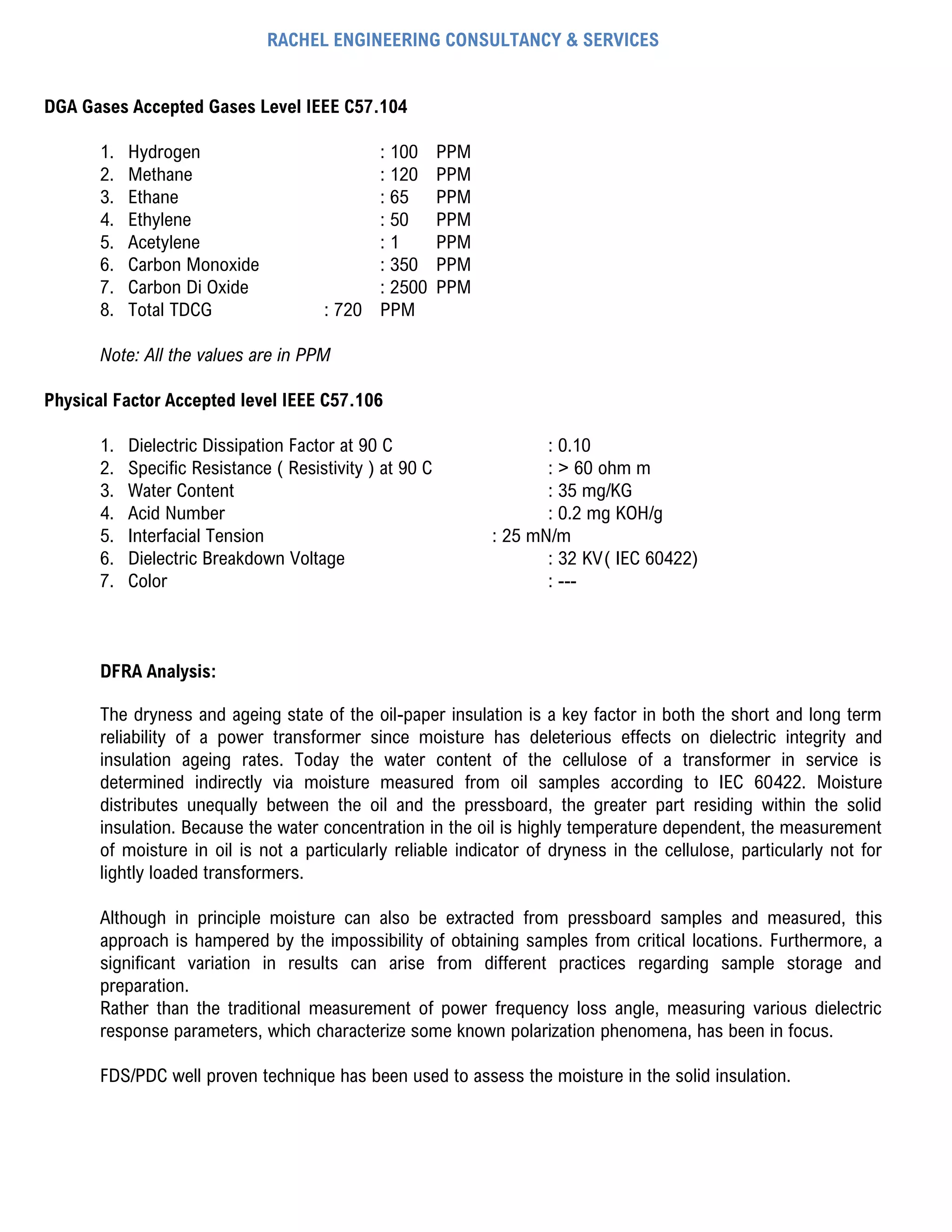 TRANSFORMER TEST acceptance criteria | PDF