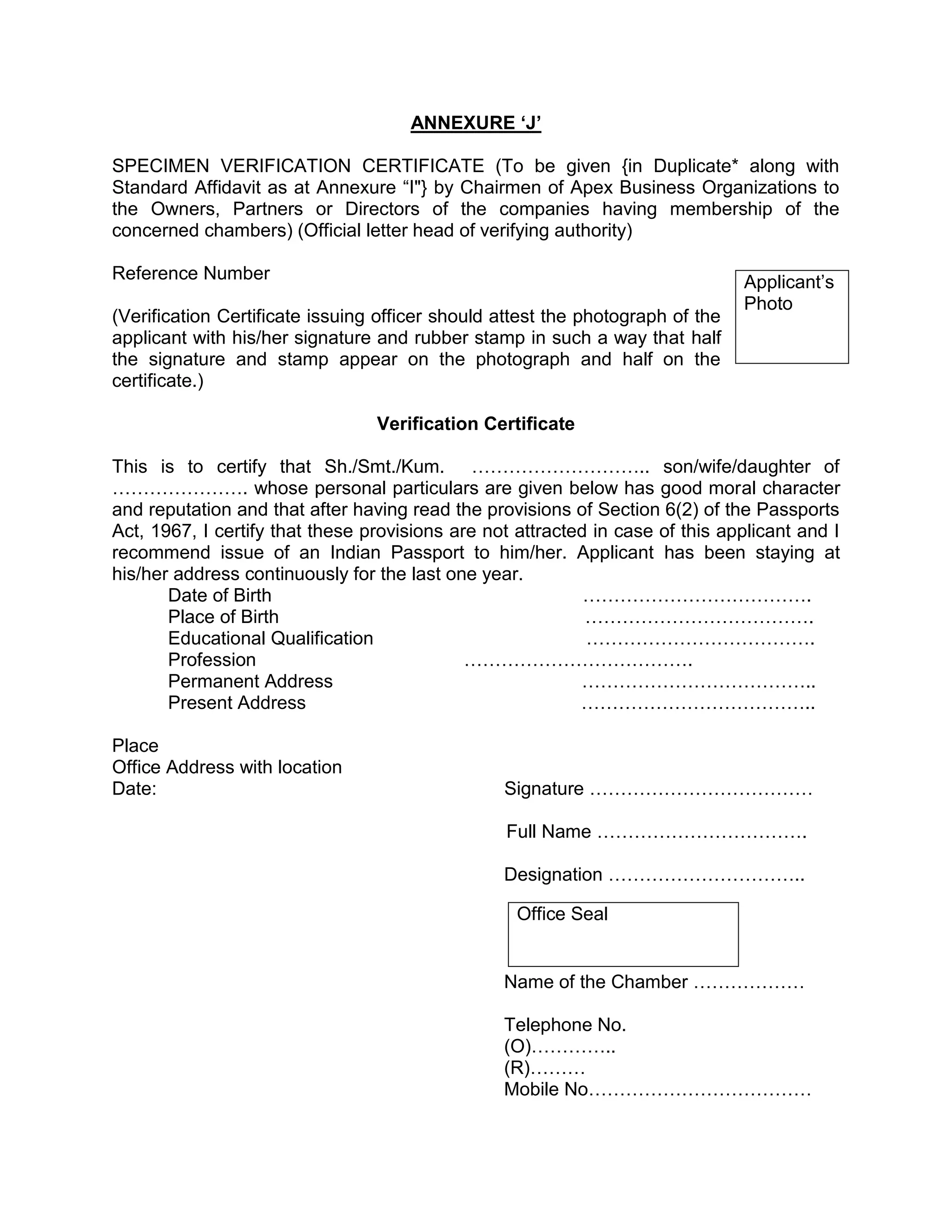 Annexure j | PDF