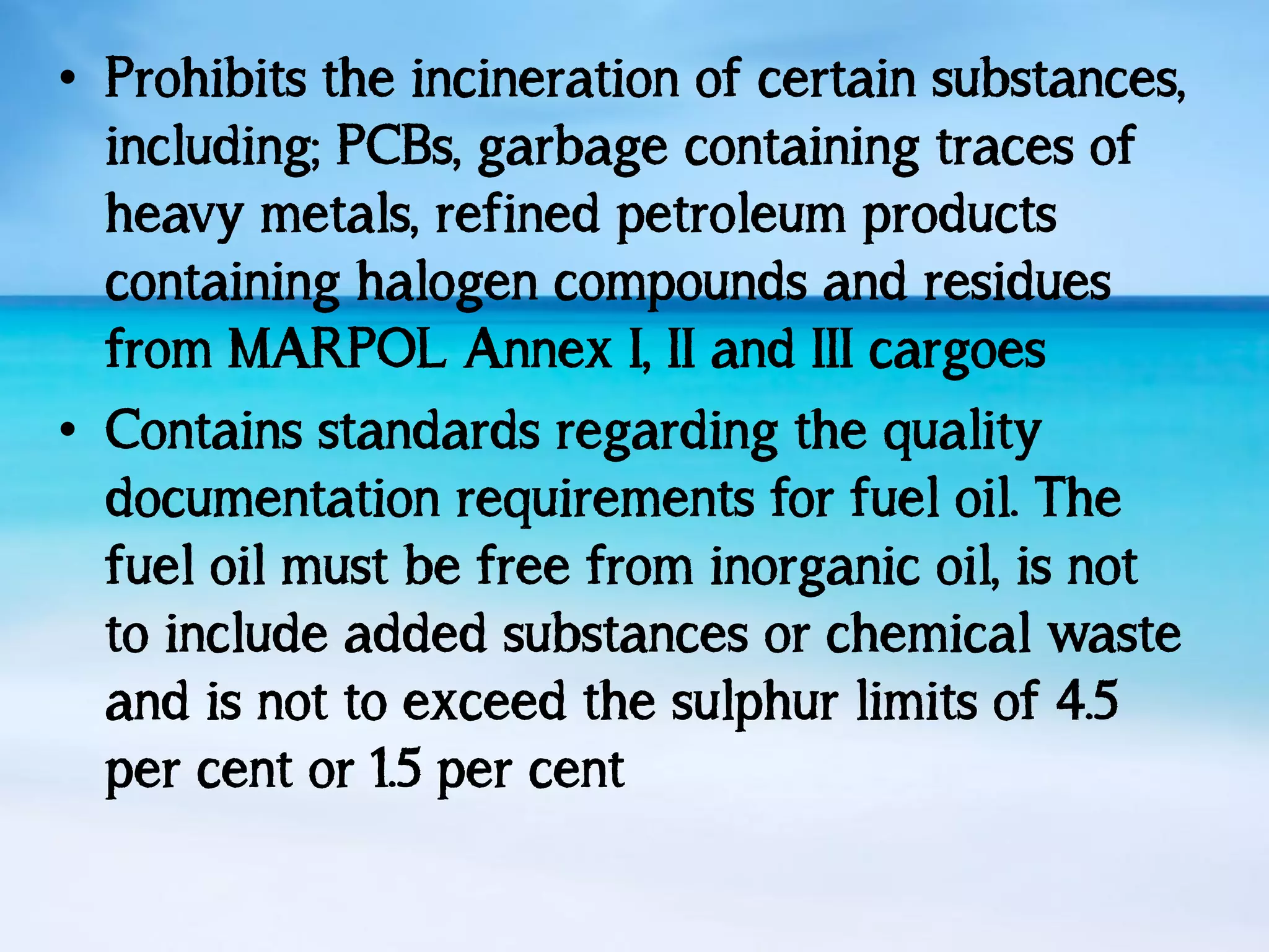 Annex vi of marpol | PDF