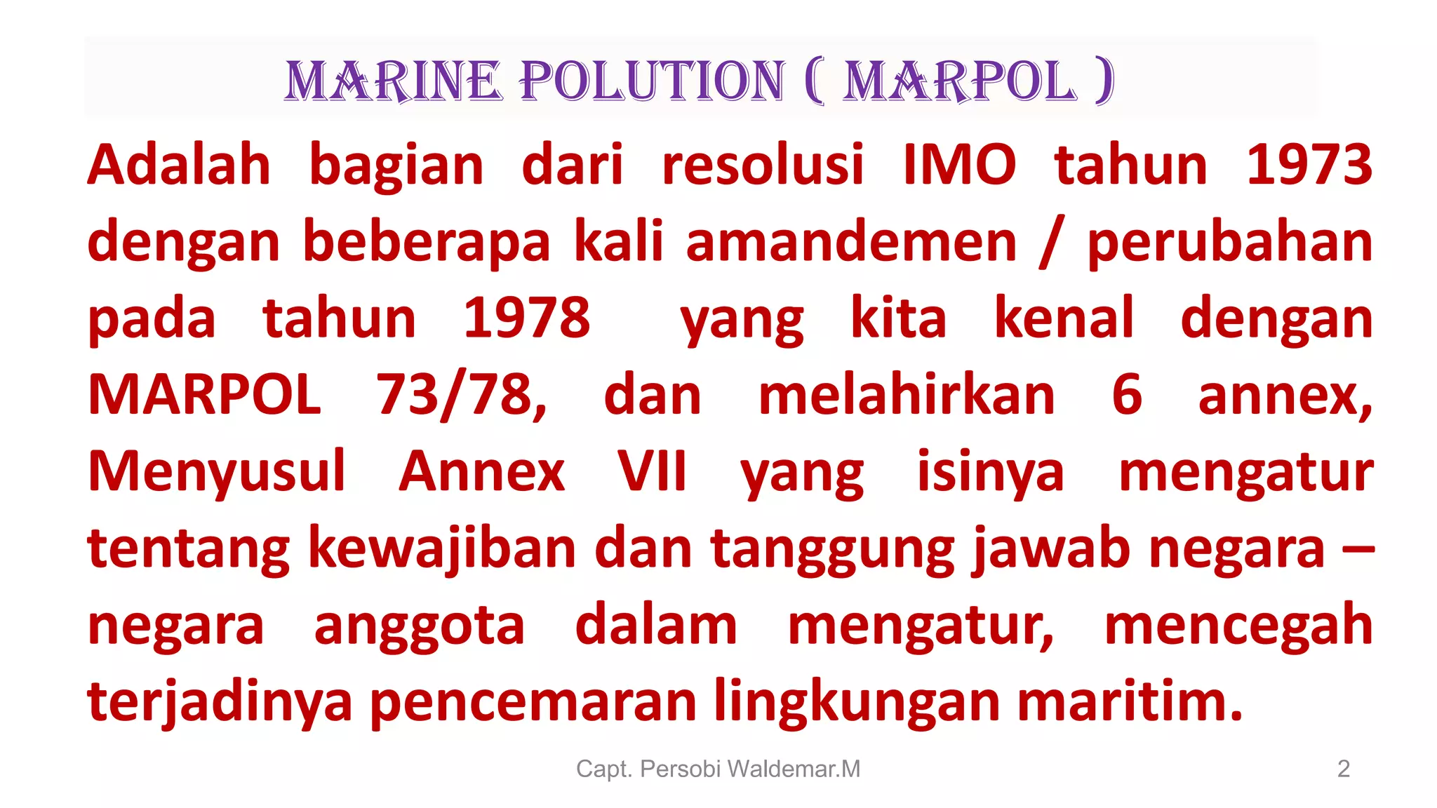 Annex v marpol revisi mepc.277(70) | PDF