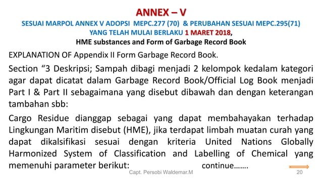 Annex v marpol revisi mepc.277(70) | PDF