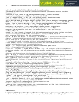 An NFC Based Attendance System Using Fingerprint Authentication | PDF