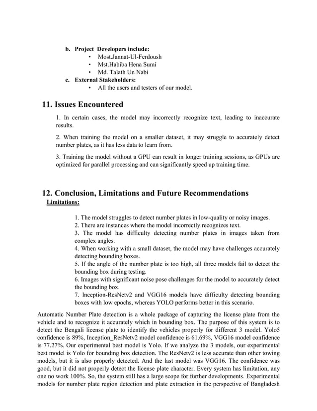 Automatic Number Plate Recognition System in Bangla using Deep Learning model(Report)