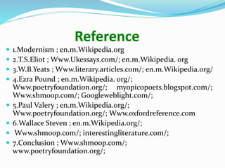 Modernism in English Poetry presented by Anni | PPTX