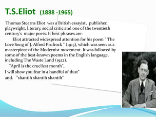 Modernism in English Poetry presented by Anni | PPTX