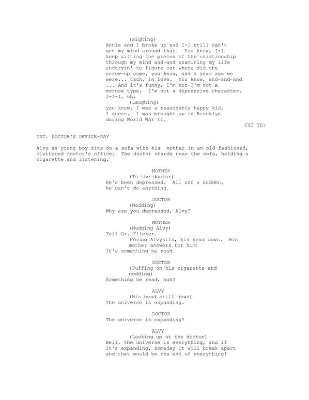 Annie hall script | DOCX | Soundtracks, TV and Showtunes | Music