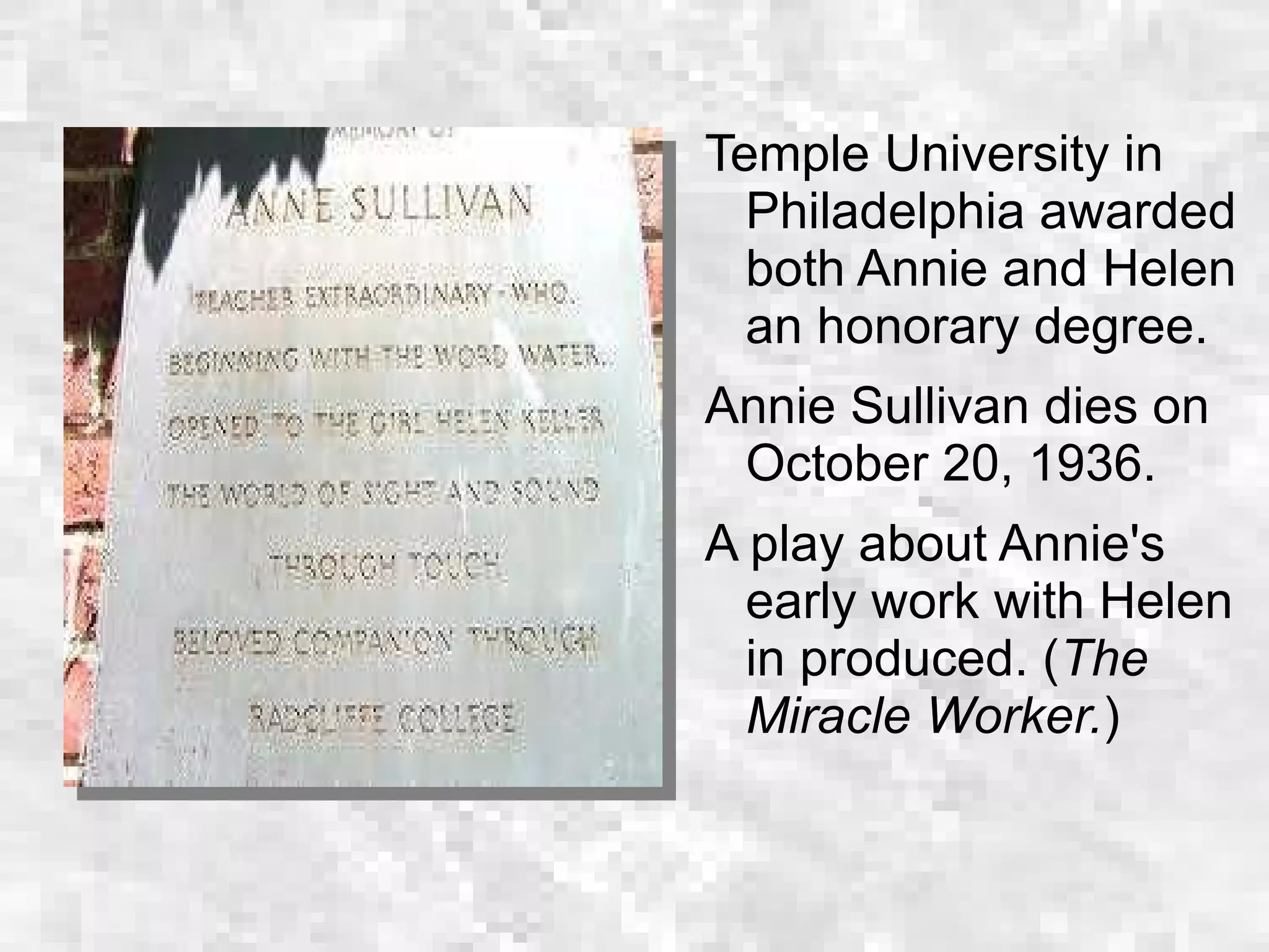 Annie sullivan presentation | PPT