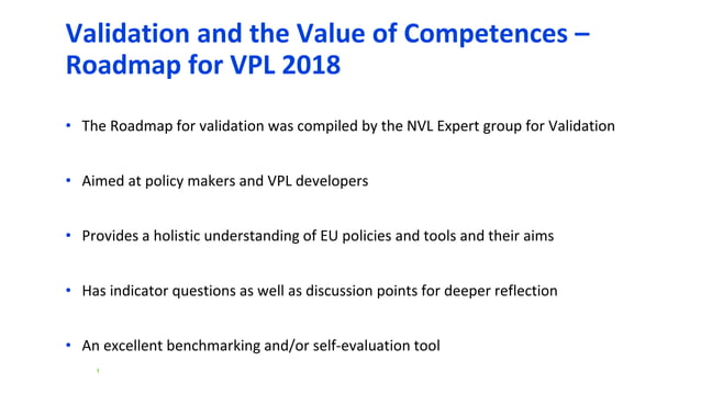 Roadmap 2018 and the value of competences | PPT