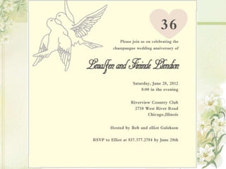 Anniversary party invitation cards | PPT