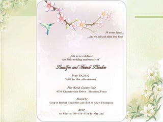 Anniversary party invitation cards | PPT