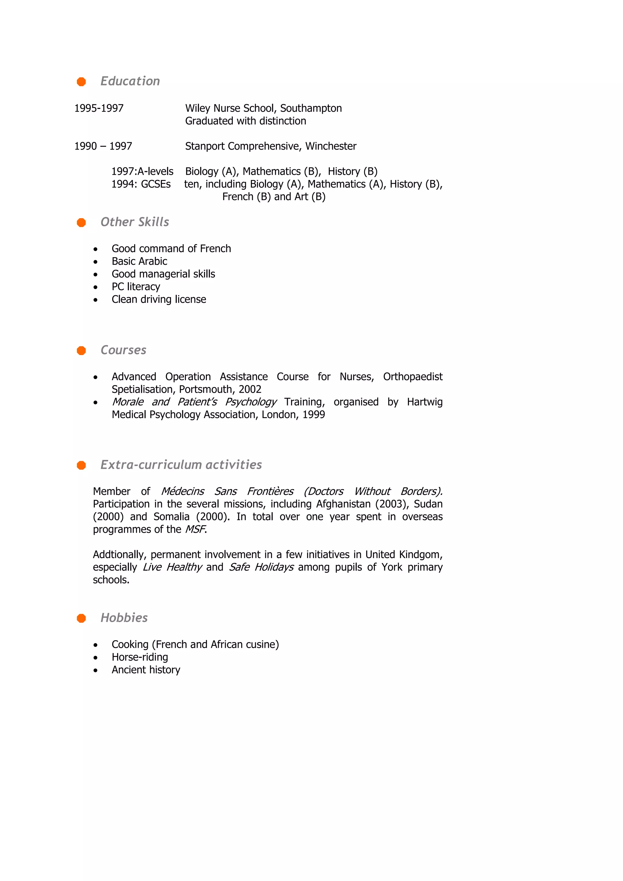 CV Template (Ann Kelly) | PDF | Eldercare | Family and Relationships