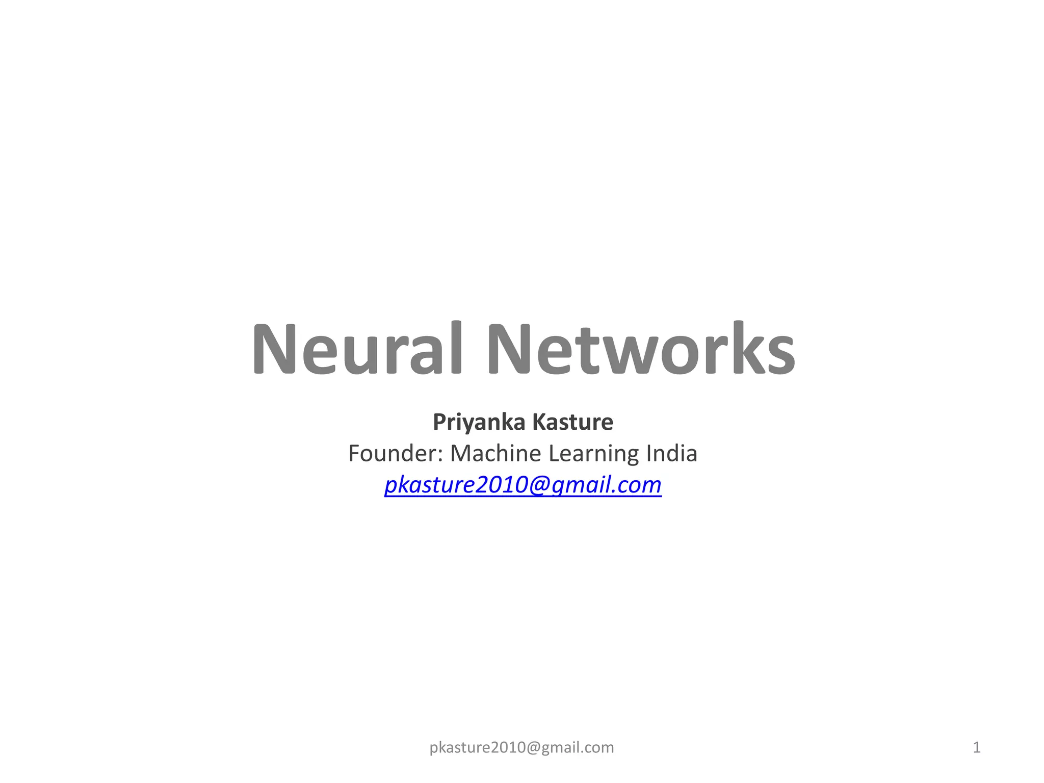 Neural Networks by Priyanka Kasture | PPT | Free Download