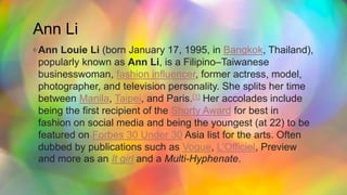 Ann Li Life, Career, Achievement, Lifestyle, Biography.pptx