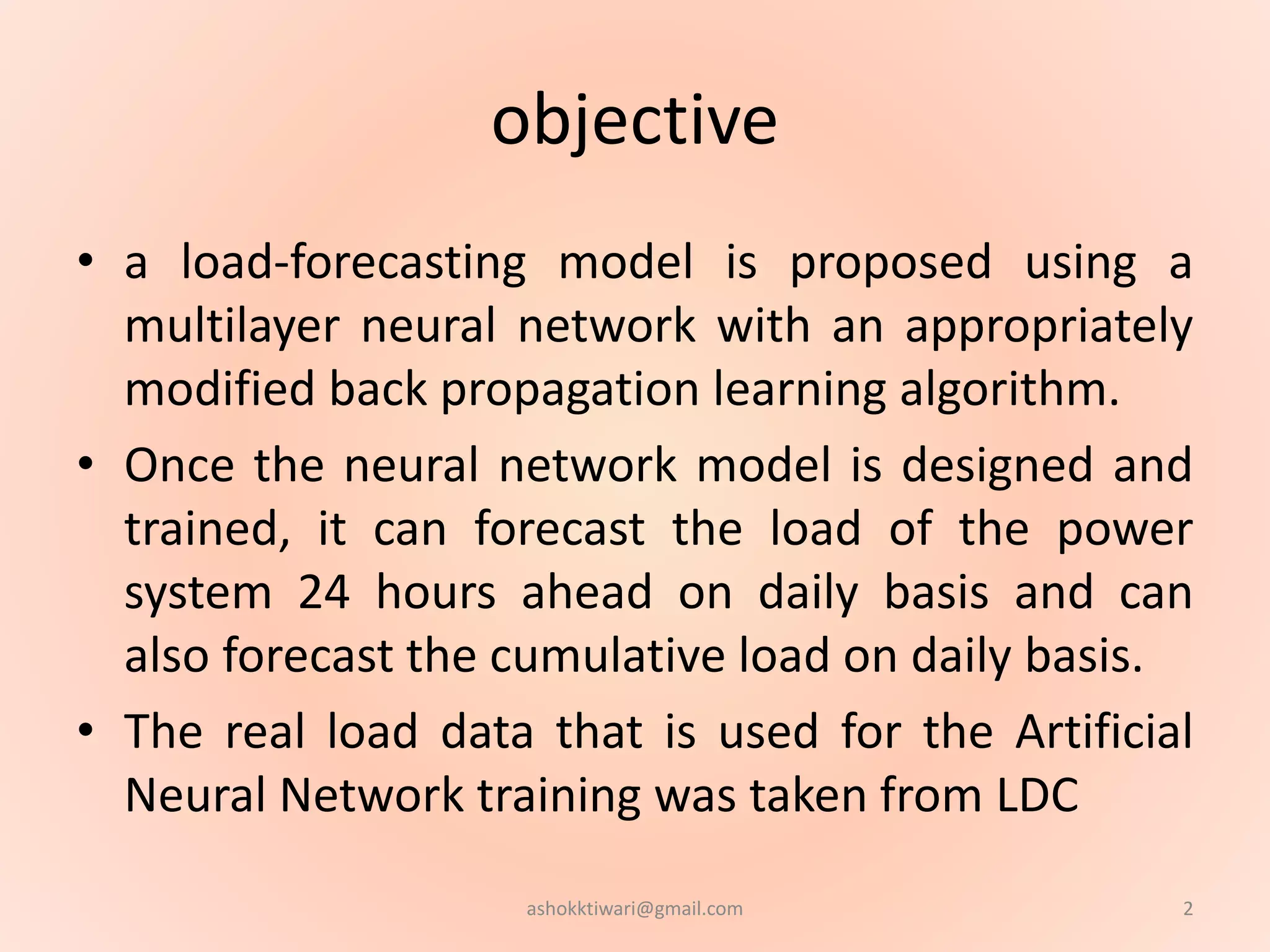 ANN load forecasting | PPTX