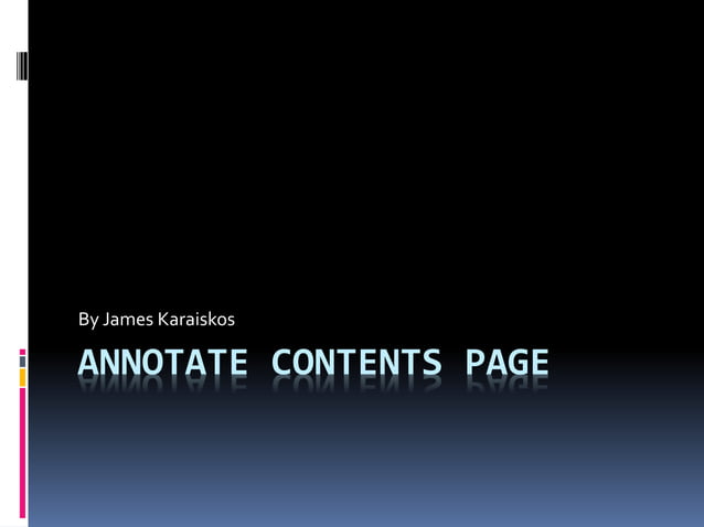 Annotate a contents page | PPT