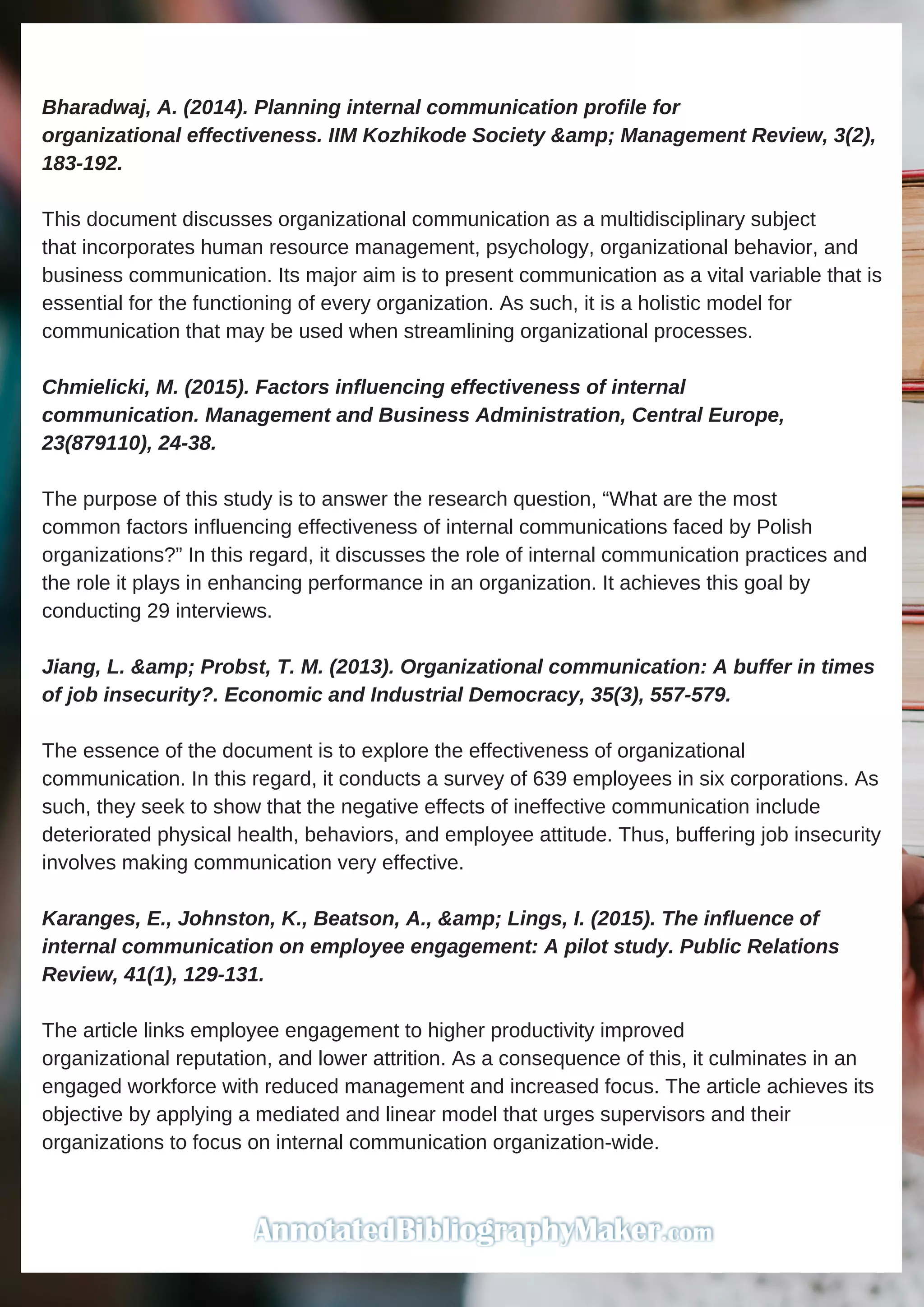 Annotated Bibliography Maker Sample | PDF