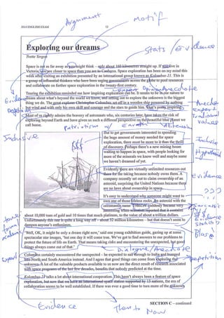 Worked Example: 2014 English Exam - Part C - Essay | PDF