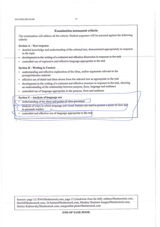 Worked Example: 2014 English Exam - Part C - Essay | PDF