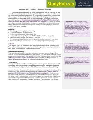 Annotated Assignment Sheet | PDF