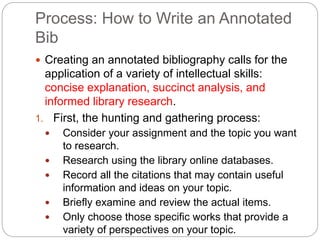 The Annotated Bibliography | PPTX