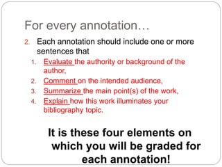 The Annotated Bibliography | PPTX