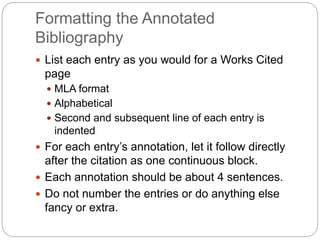 The Annotated Bibliography | PPTX