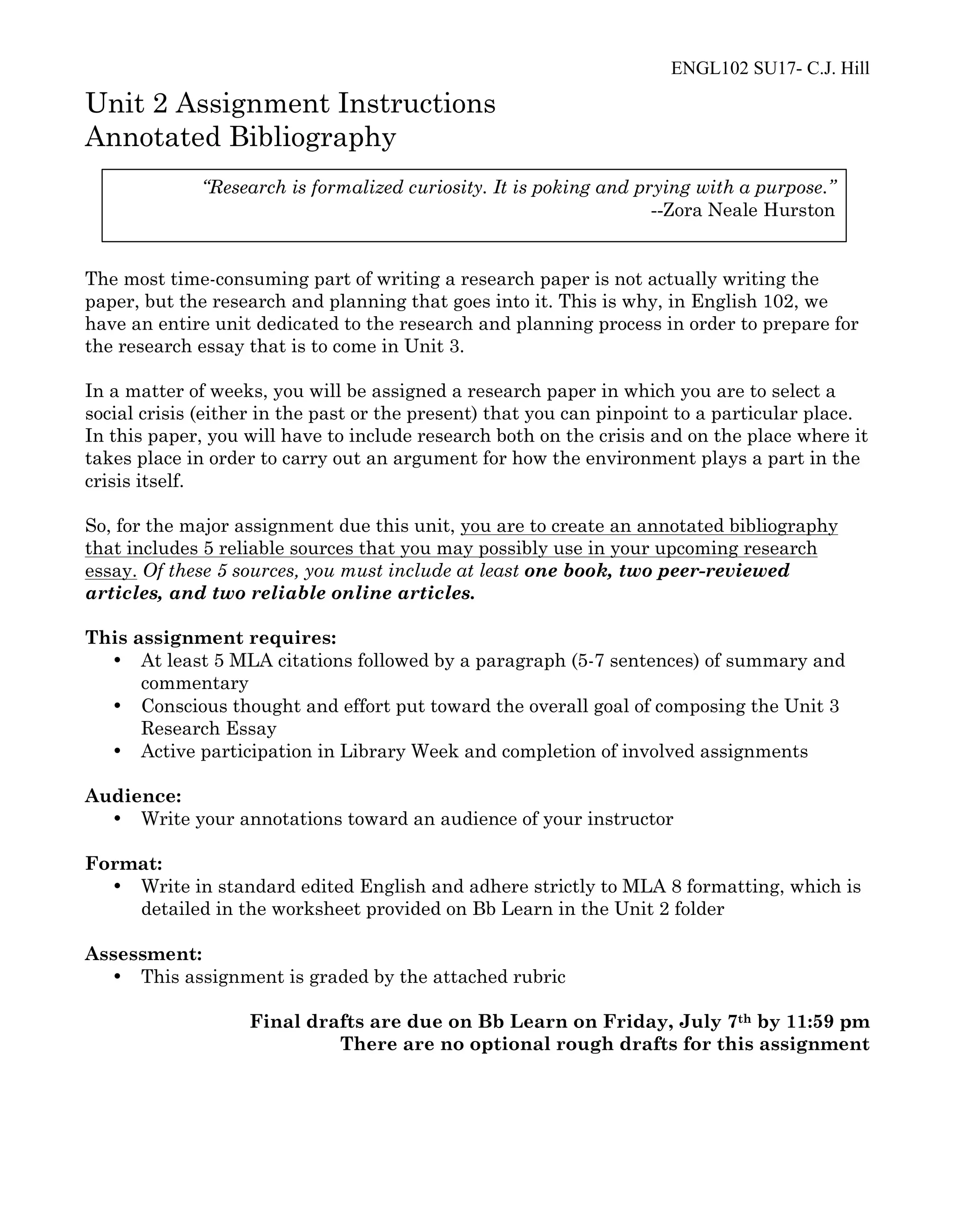 Annotated bib assignment | PDF Annotated bib assignment | PDF