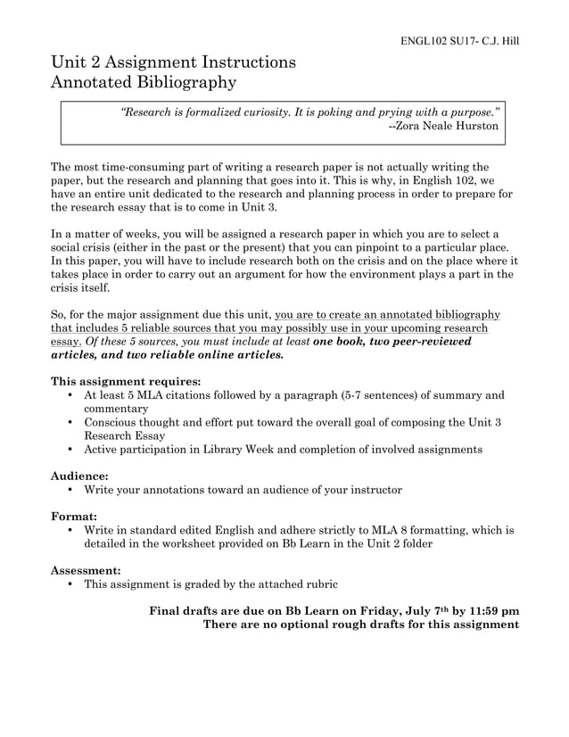 Annotated bib assignment | PDF