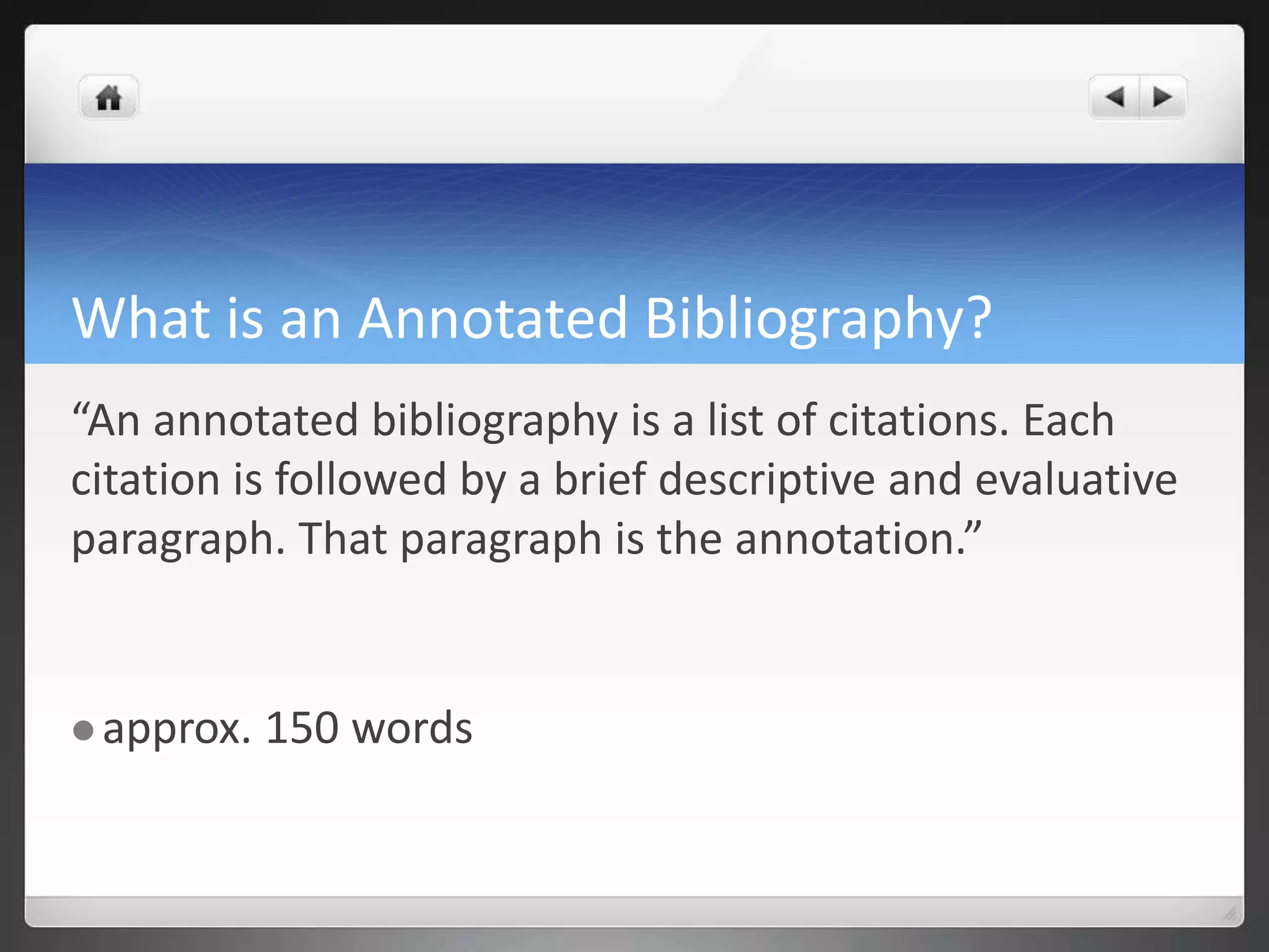 Annotated biblio | PPT