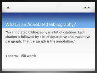 Annotated biblio | PPT