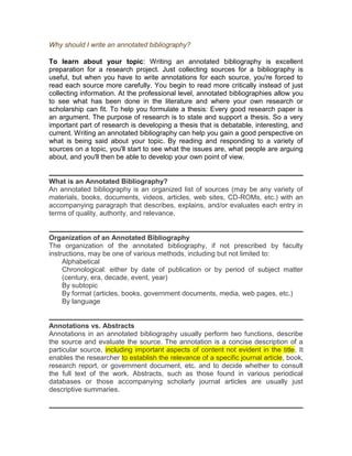 Annotated bibliographies | PDF