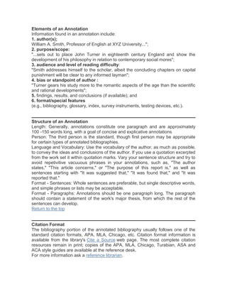 Annotated bibliographies | PDF