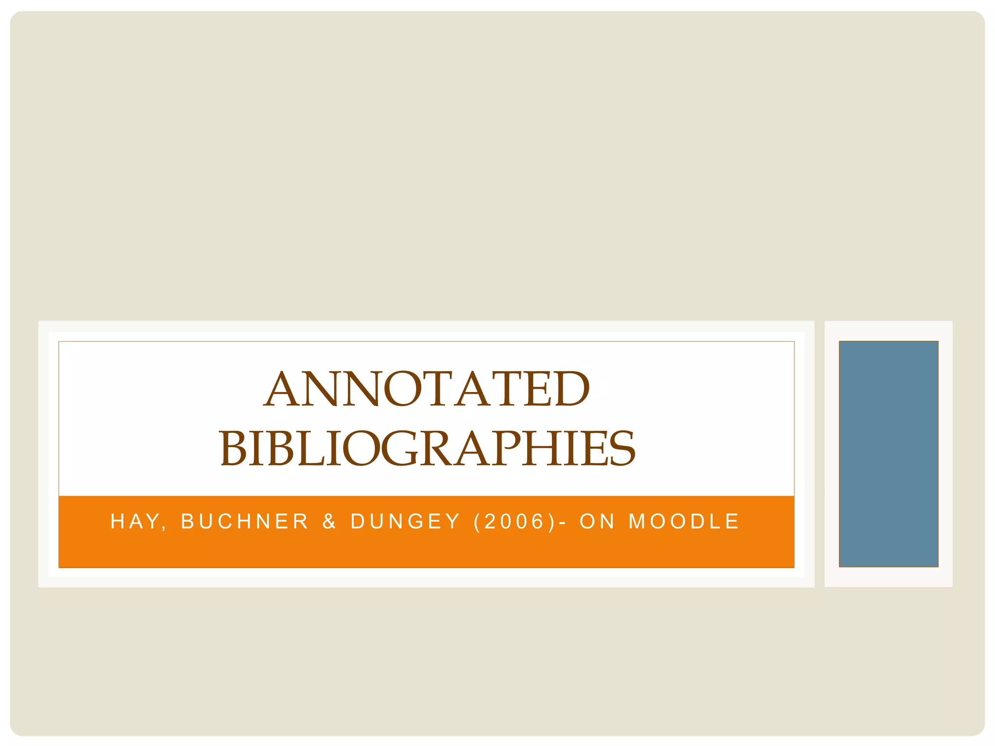 Annotated bibliographies | PPTX