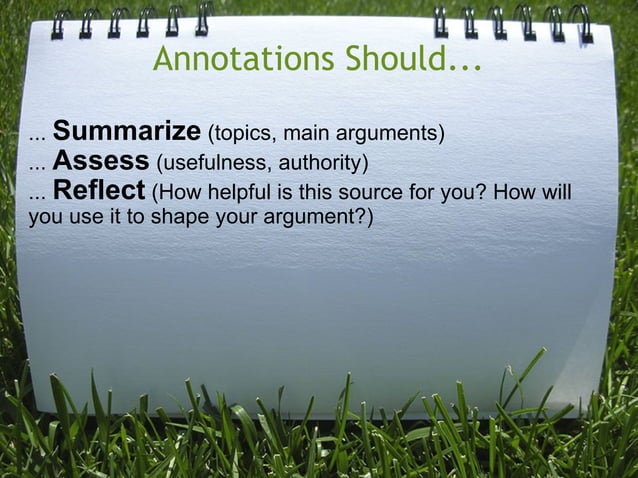 Annotated Bibliographies and Notetaking | PPT