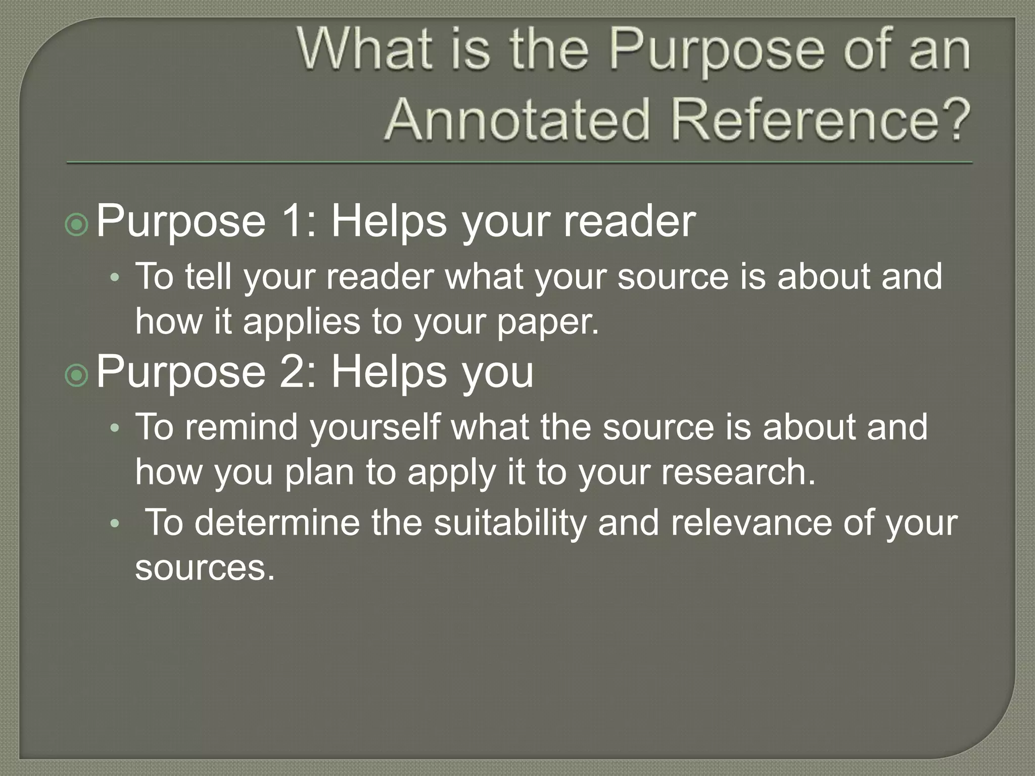 Annotated Bibliographies in APA | PPTX