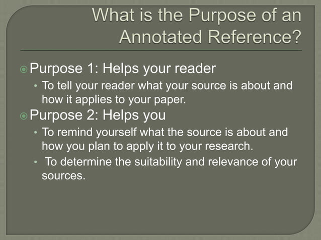 Annotated Bibliographies in APA | PPTX