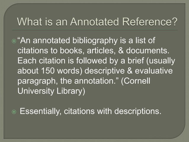 Annotated Bibliographies in APA | PPTX
