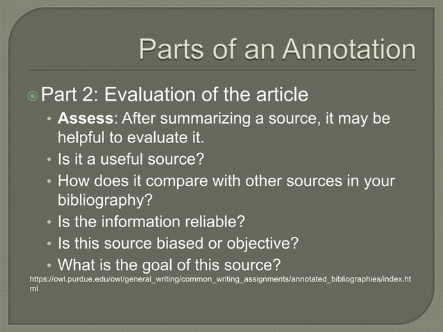 Annotated Bibliographies in APA | PPTX