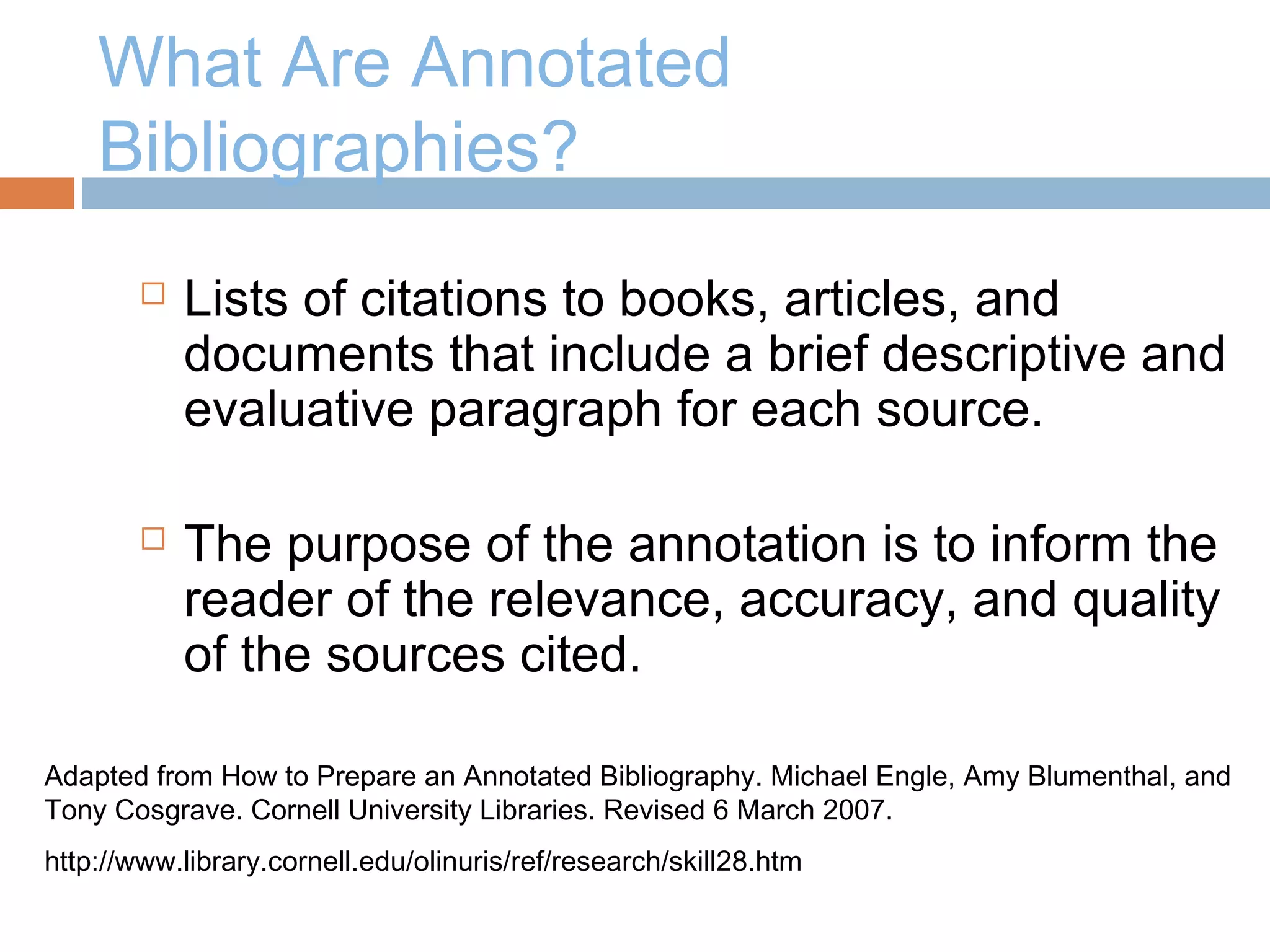 Annotated Bibliographies in MLA 8 | PPT