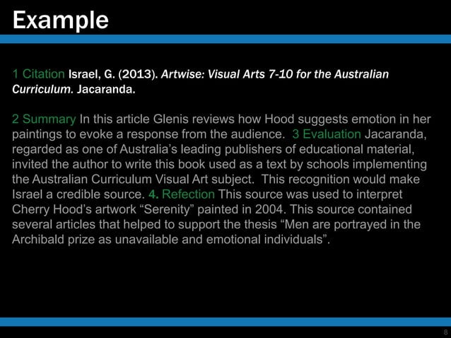 Annotated Bibliographies - Visual Art | PPTX
