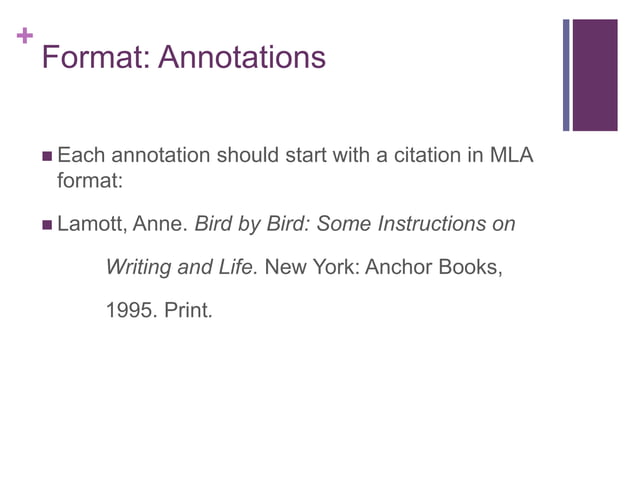 Annotated bibliography | PPT