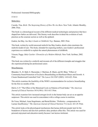 Annotated bibliography | PDF