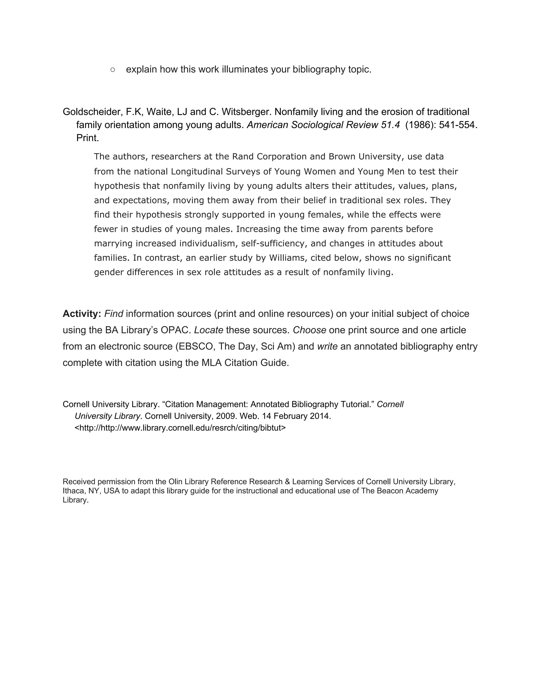 Annotated bibliography | PDF