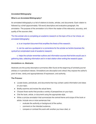 Annotated bibliography | PDF