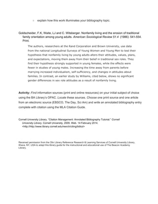 Annotated bibliography | PDF