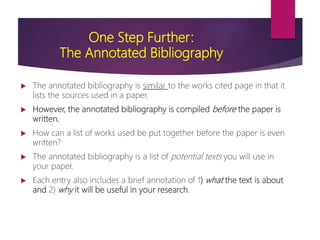 Annotated Bibliography | PPTX | Science