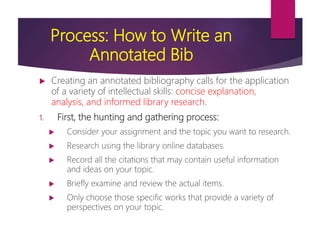 Annotated Bibliography | PPTX | Science