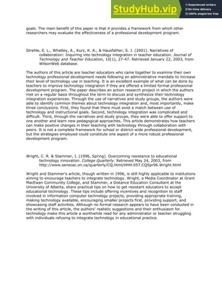 Annotated Bibliography. Information And Communications Technology ...